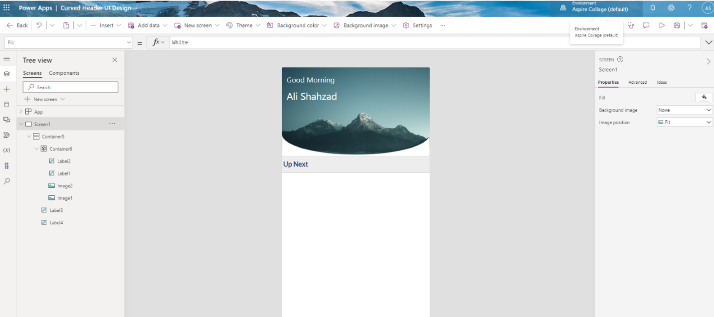 Curved Header UI Design in Power Apps Tutorial