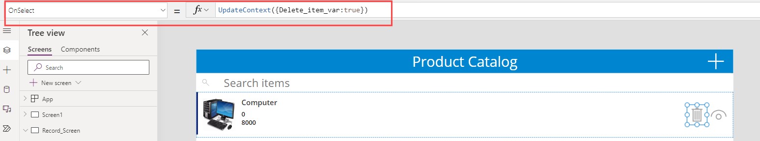 Create Pop-up Menu in Power Apps