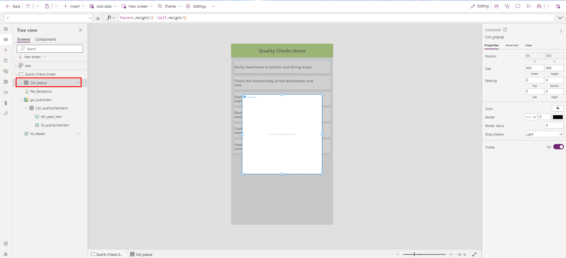 Power Apps Modal Dialogs for Quality Checks Guide