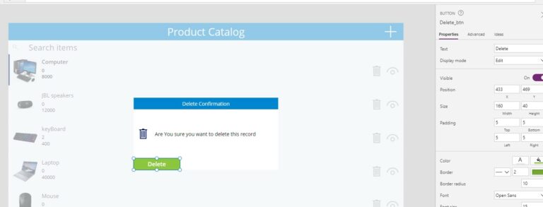 Create Pop-up Menu in Power Apps